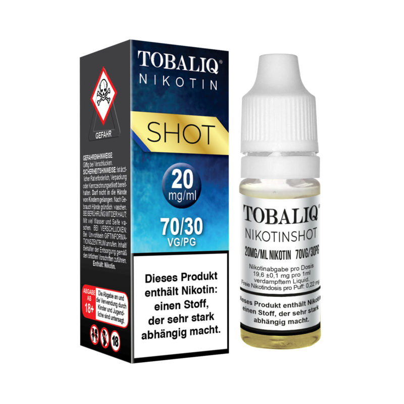 TOBALIQ Nikotinshot 20 mg/ml Nikotin 70VG/30PG 10ml - Premium24 GmbH